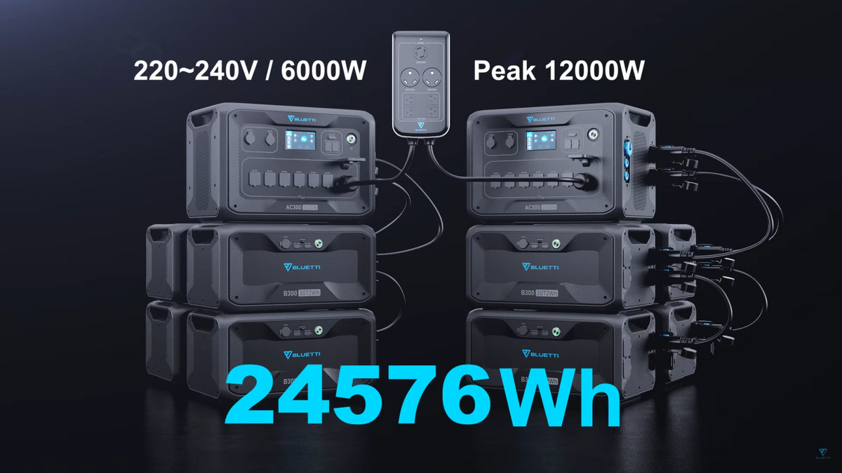 AC300+B300+PV350D | 3000W | 3072 Wh | 350W Solar Power