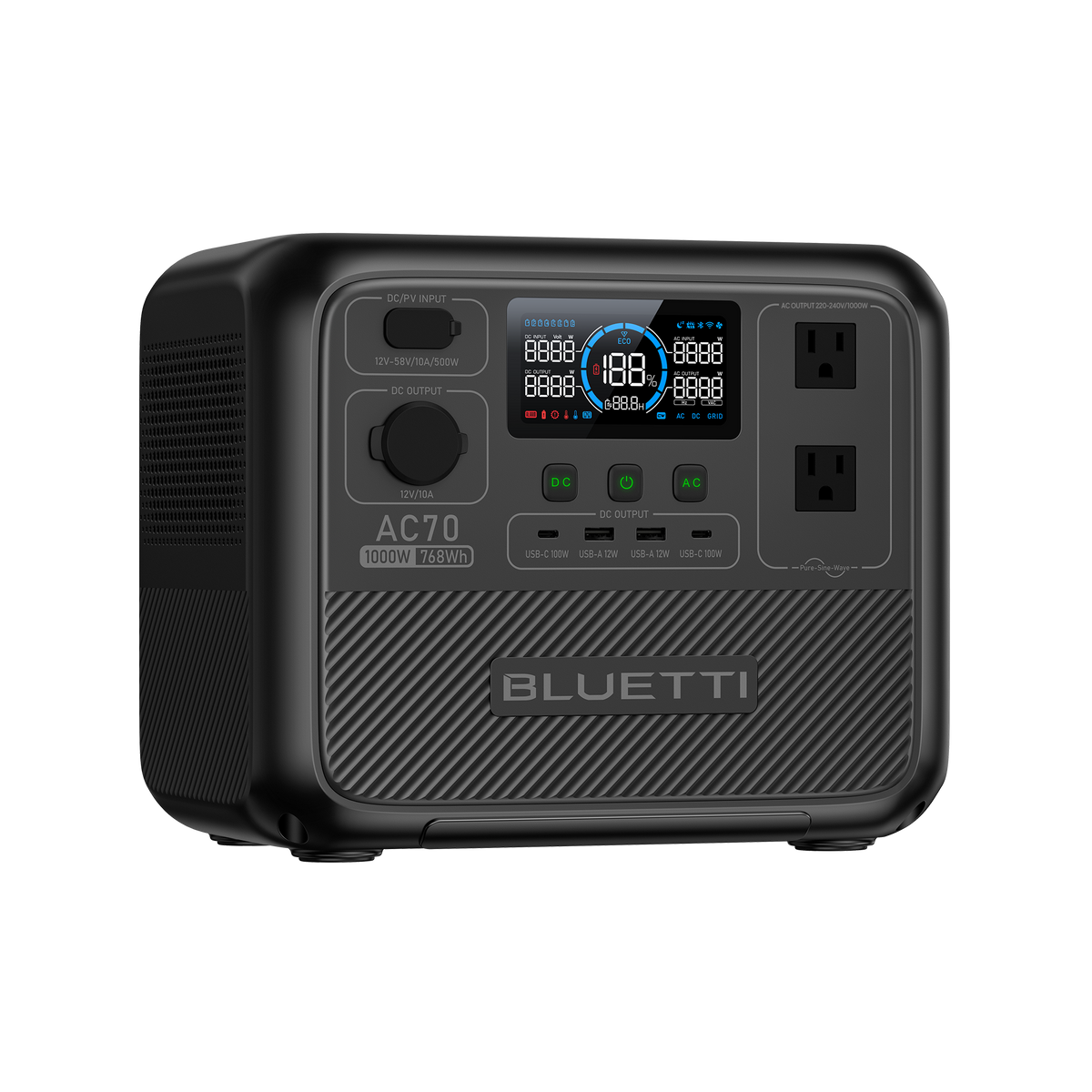 (Pre-order) BLUETTI AC70 Portable Power Station | 1000W 768Wh