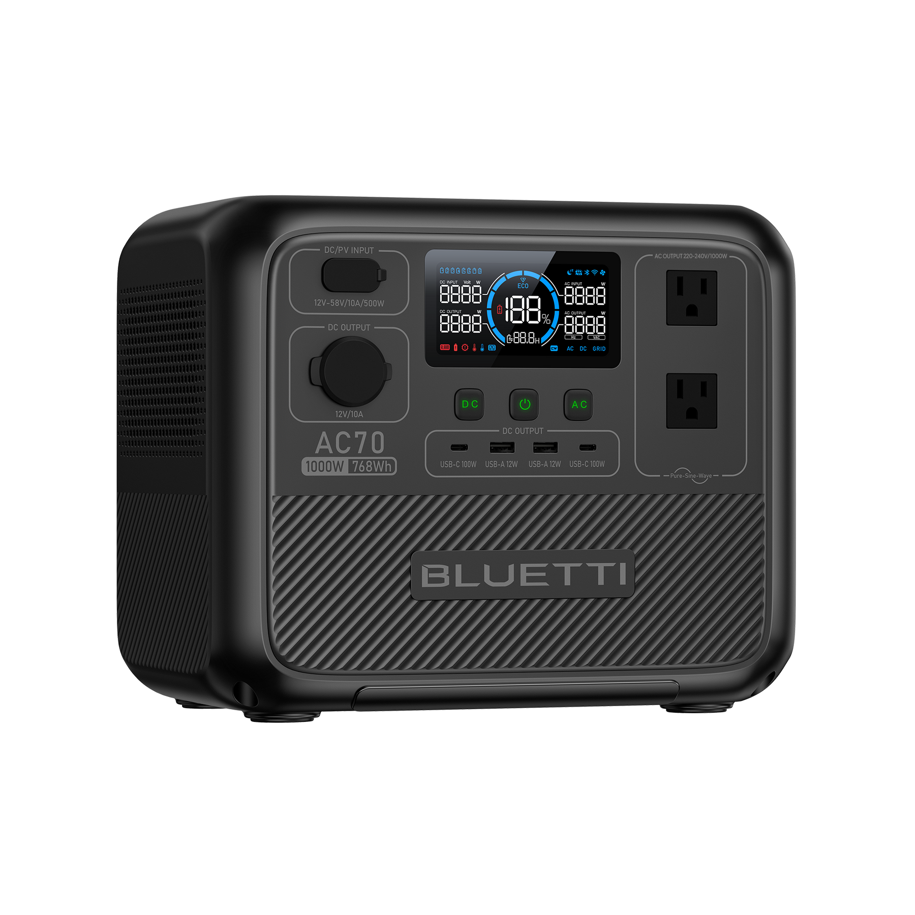 (Pre-order) BLUETTI AC70 Portable Power Station | 1000W 768Wh