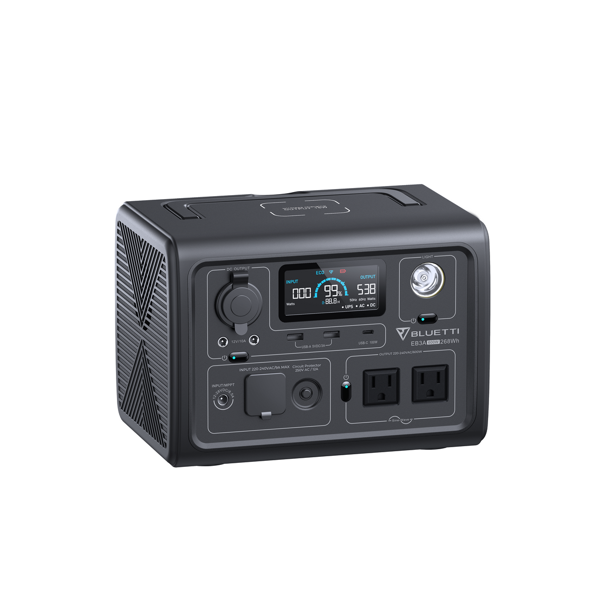 BLUETTI EB3A+PV60F Solar Generator | 600W 268Wh,60W Solar Kit